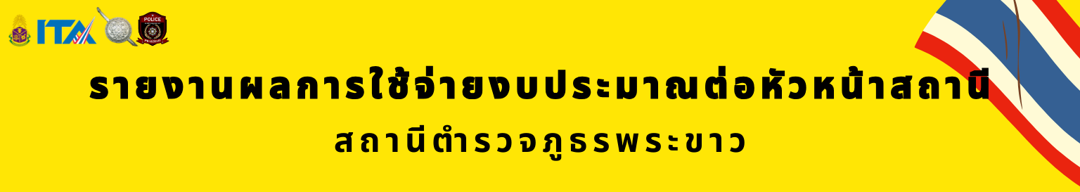 O12 : แผนการใช้จ่าย งบประมาณประจำปี และการรายงานผล – สถานีตำรวจภูธรพระขาว